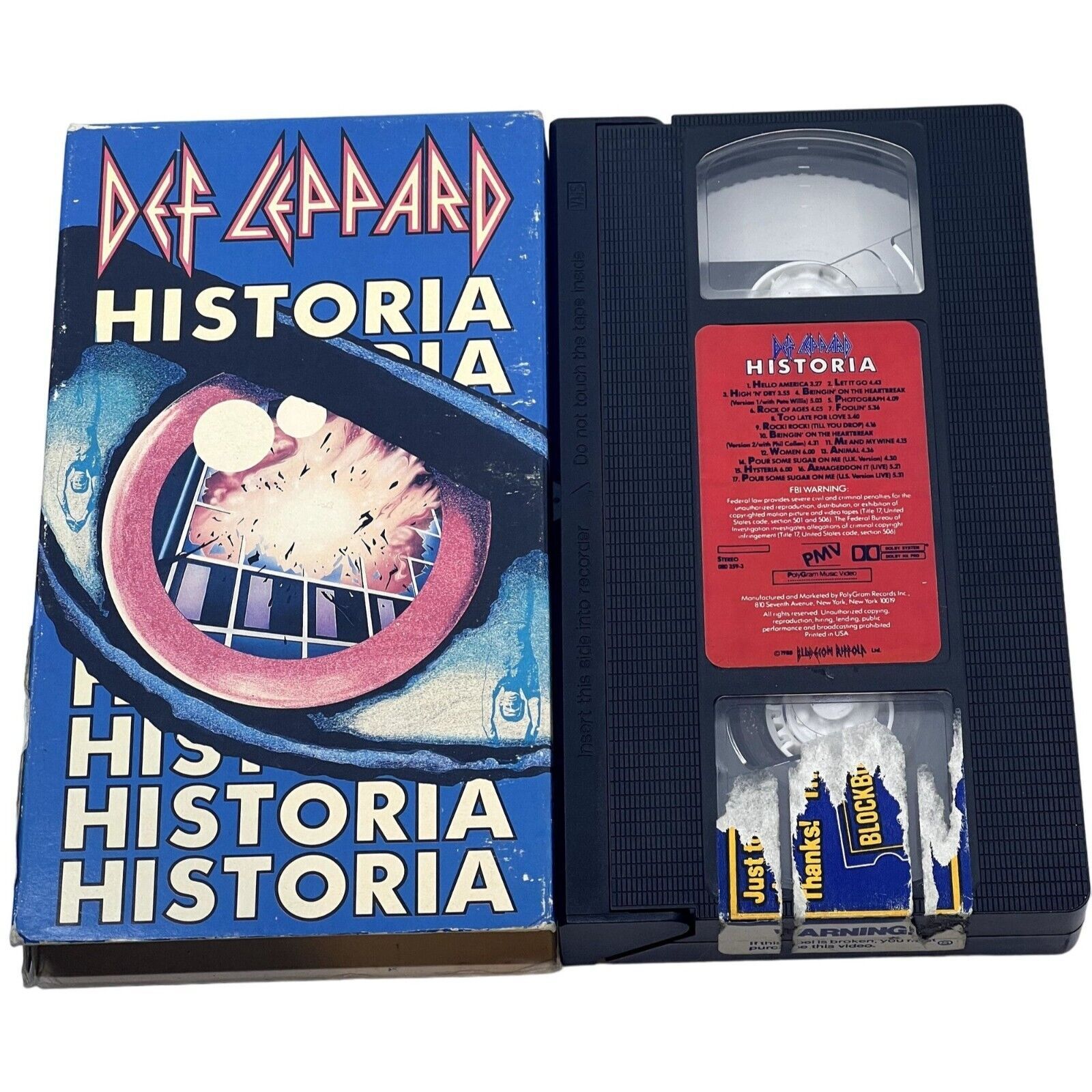 DEF LEPPARD HISTORIA HI-FI STEREO VHS NTSC DIGITALLY MASTERED 1988 ...