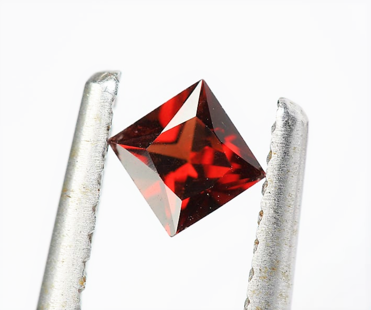 RHODOLITE GARNET RED ORANGE PRINCESS CUT GEM AFRICAN NATURAL FACETED ...