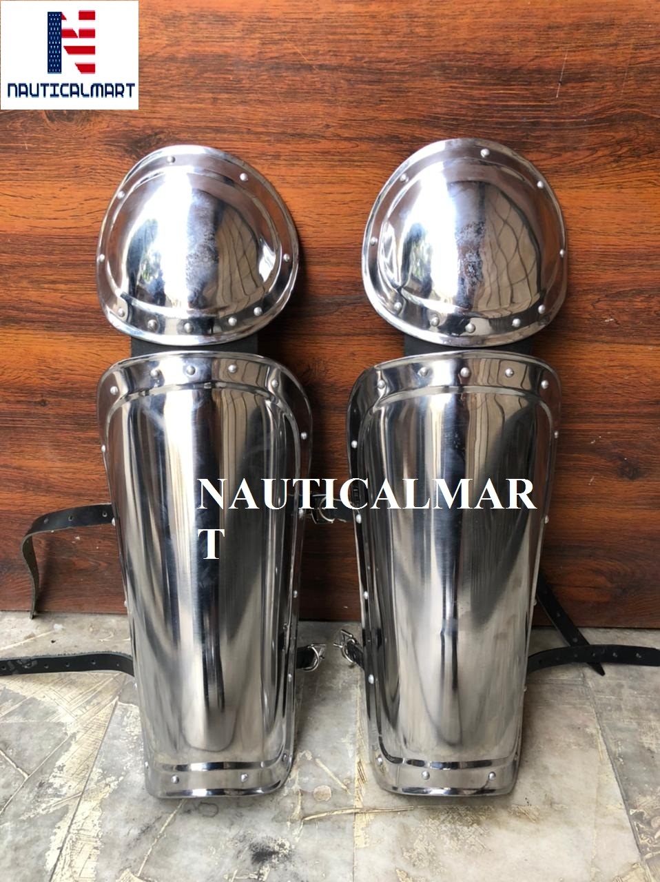 Metal Conquest Armor for LARP - Greaves Protection for Men, Handmade ...