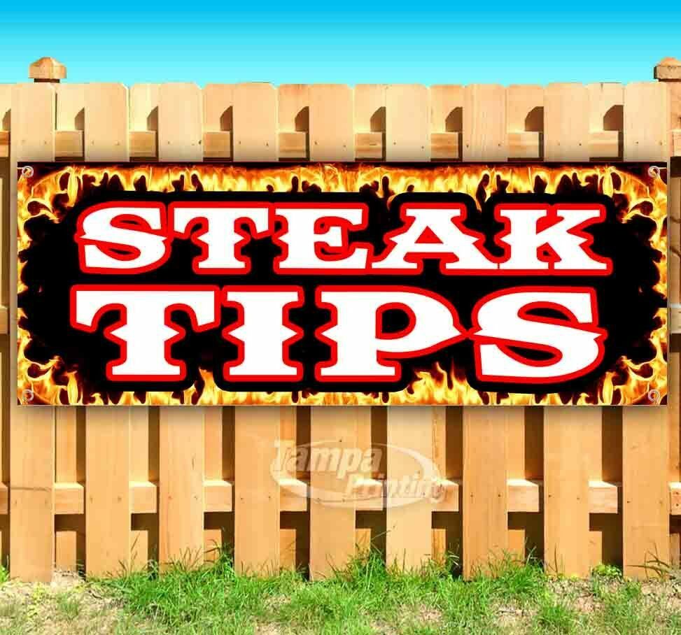 STEAK TIPS Advertising Vinyl Banner Flag Sign Many Sizes USA - Business ...