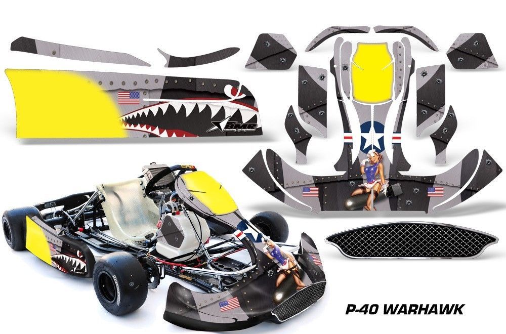 Go Kart Graphics Kit Decal Sticker Wrap For CRG New Age NA2 P40 WARHAWK ...