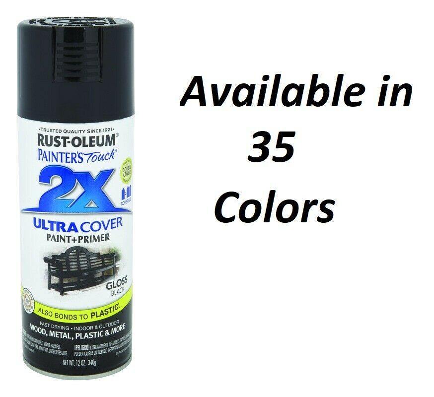 Rust-Oleum Painter's Touch 2X Ultra Cover Spray Paint, Gloss, Clear, 12 ...