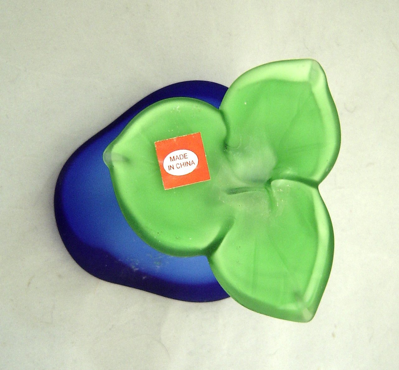 Vintage Frosted Art Glass Cobalt Blue Flower Figurines