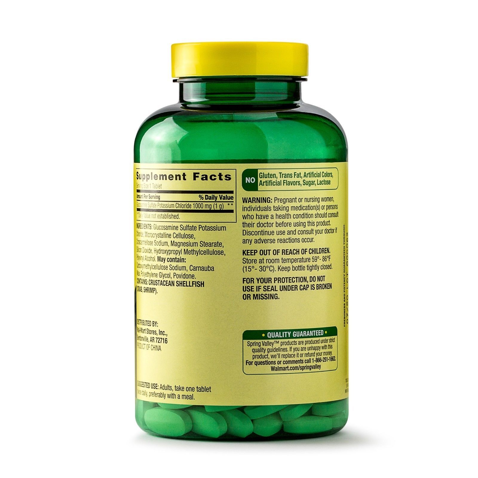 Spring Valley Glucosamine Sulfate Tablets, 1000 mg, 200 Count ... Spring Valley Glucosamine Sulfate Tablets, 1000 mg, 200 Count ...