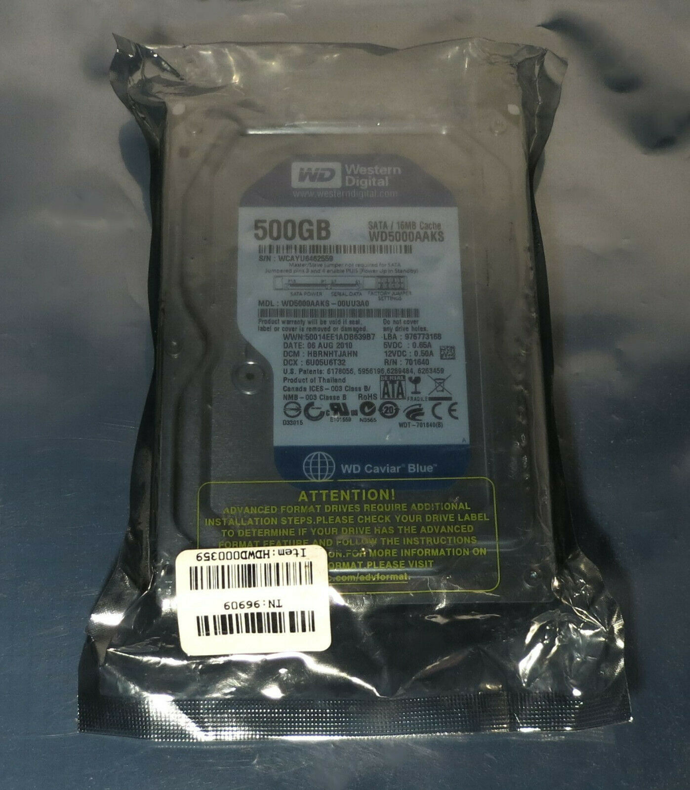 NEW, Western Digital Caviar Blue, WD5000AAKS, 500GB, 16MB, SATA 3.5 ... NEW, Western Digital Caviar Blue, WD5000AAKS, 500GB, 16MB, SATA 3.5 ...