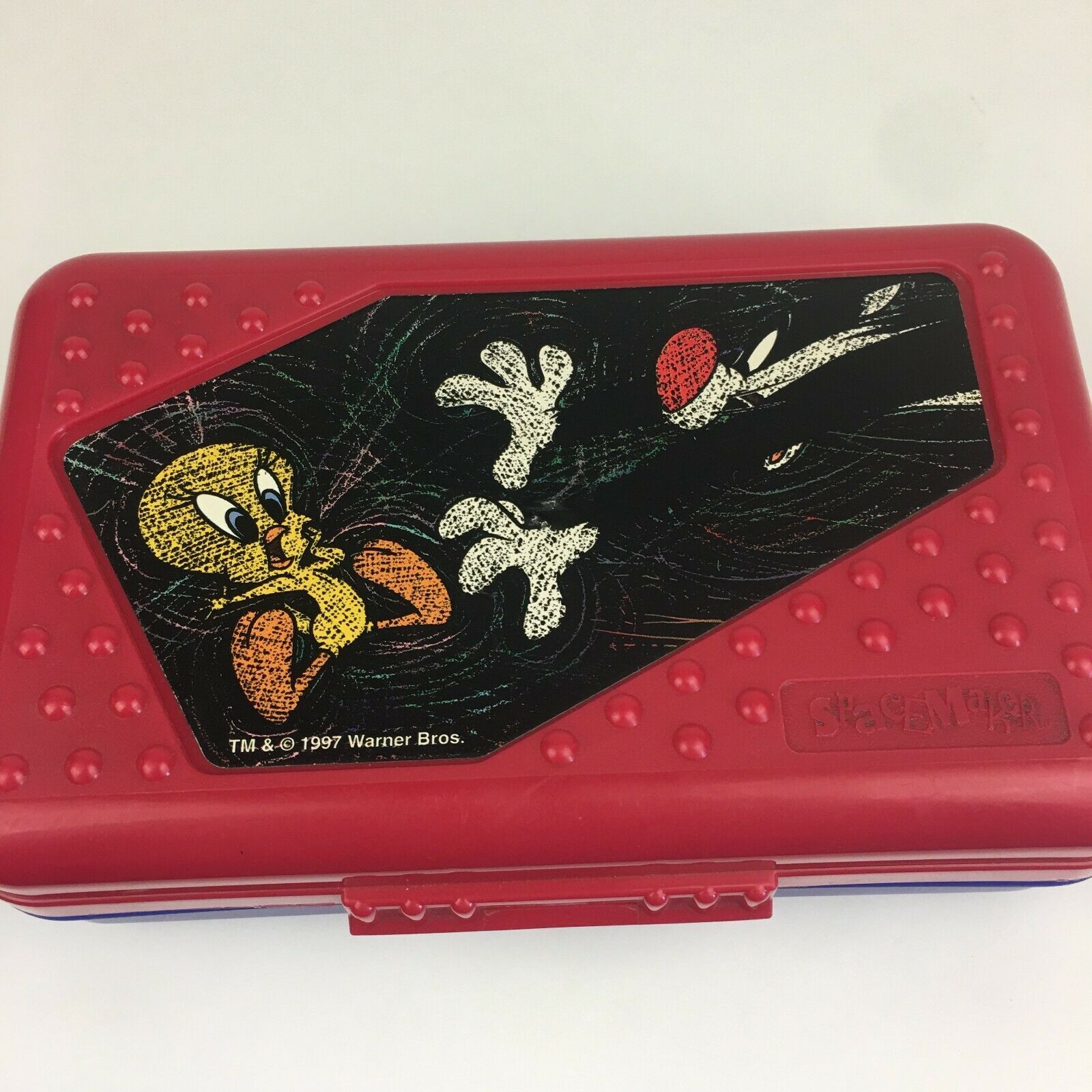 Vtg 1997 Spacemaker Plastic Pencil Box Case Looney Tunes Tweety ...