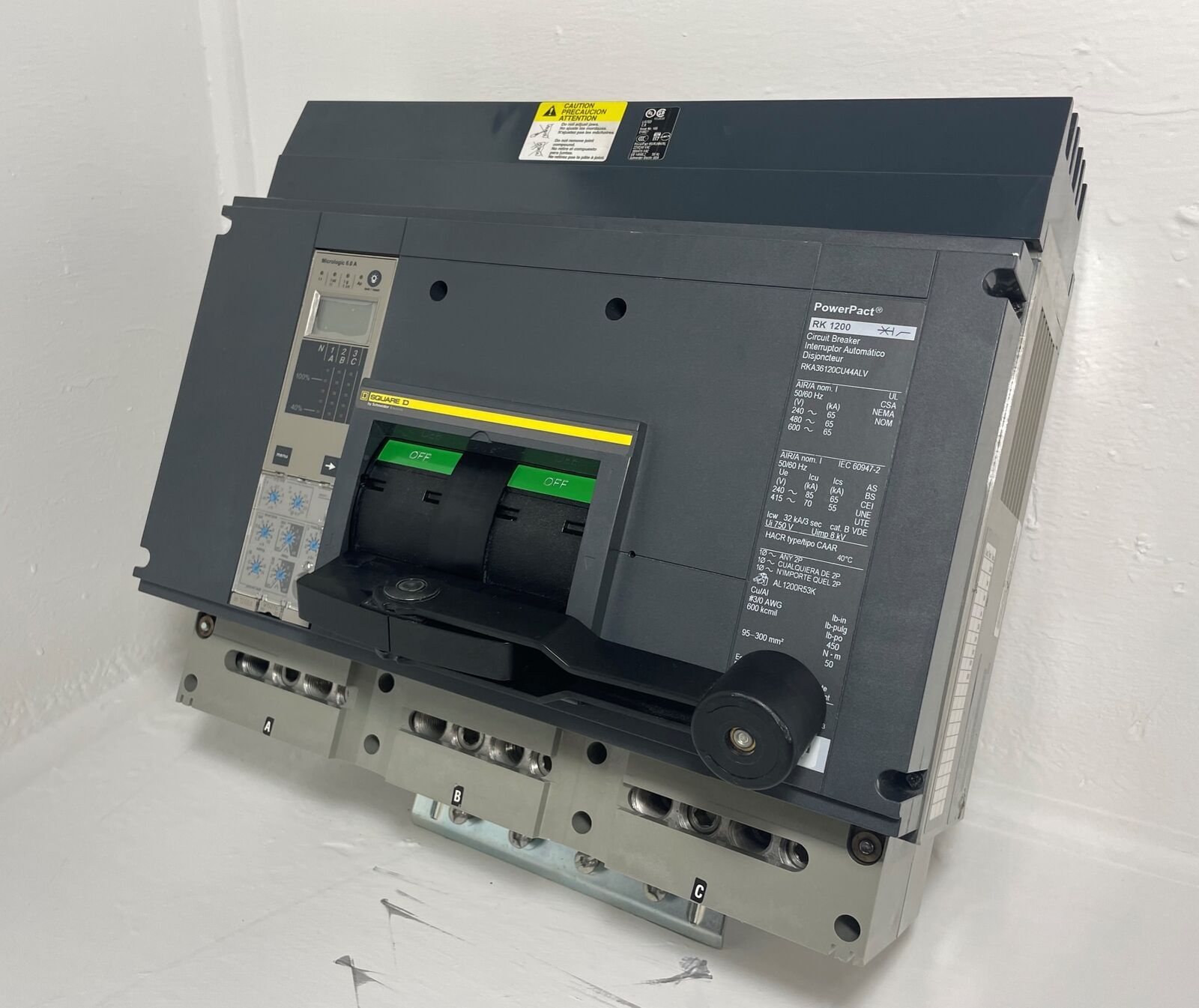 Square D RKA36120CU44ALV RK 1200 Amp PowerPact LSIG Circuit Breaker 3P ...