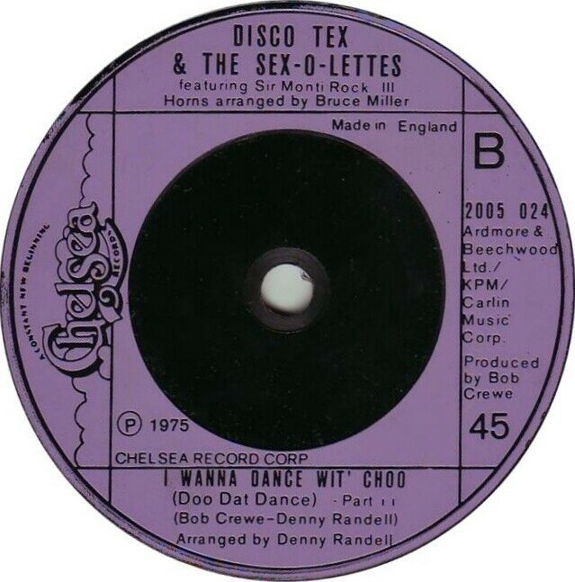 Disco Tex And The Sex O Lettes ‎ I Wanna Dance Wit Choo
