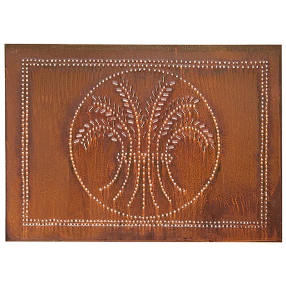 4 PUNCHED TIN PANELS Handcrafted Horizontal Rustic Country Wheat in 4 ...