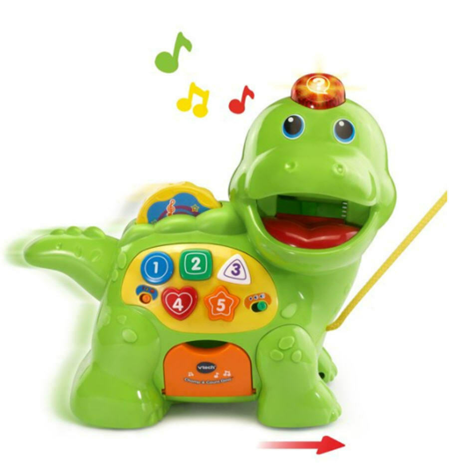 VTech Chomp and Count Dino Talking Green Dinosaur Toy - Developmental ...