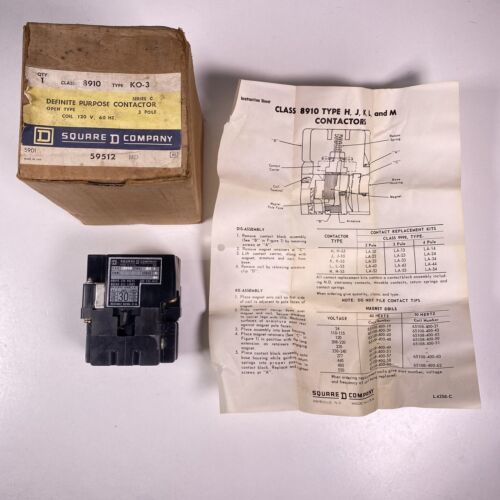 Square D Class 8910 Definite Purpose Contactor Type K0-3 - Combination ...