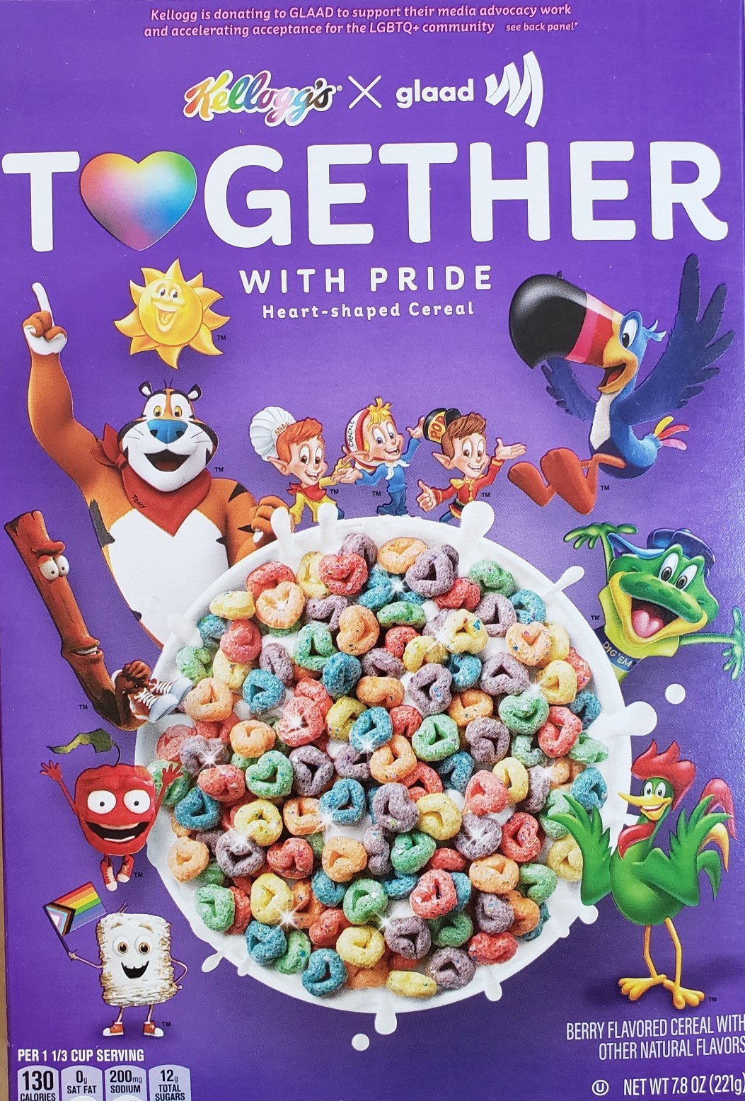 Kellogg's Together with Pride in support to Glaad LGBTQ 7.8 oz box ...