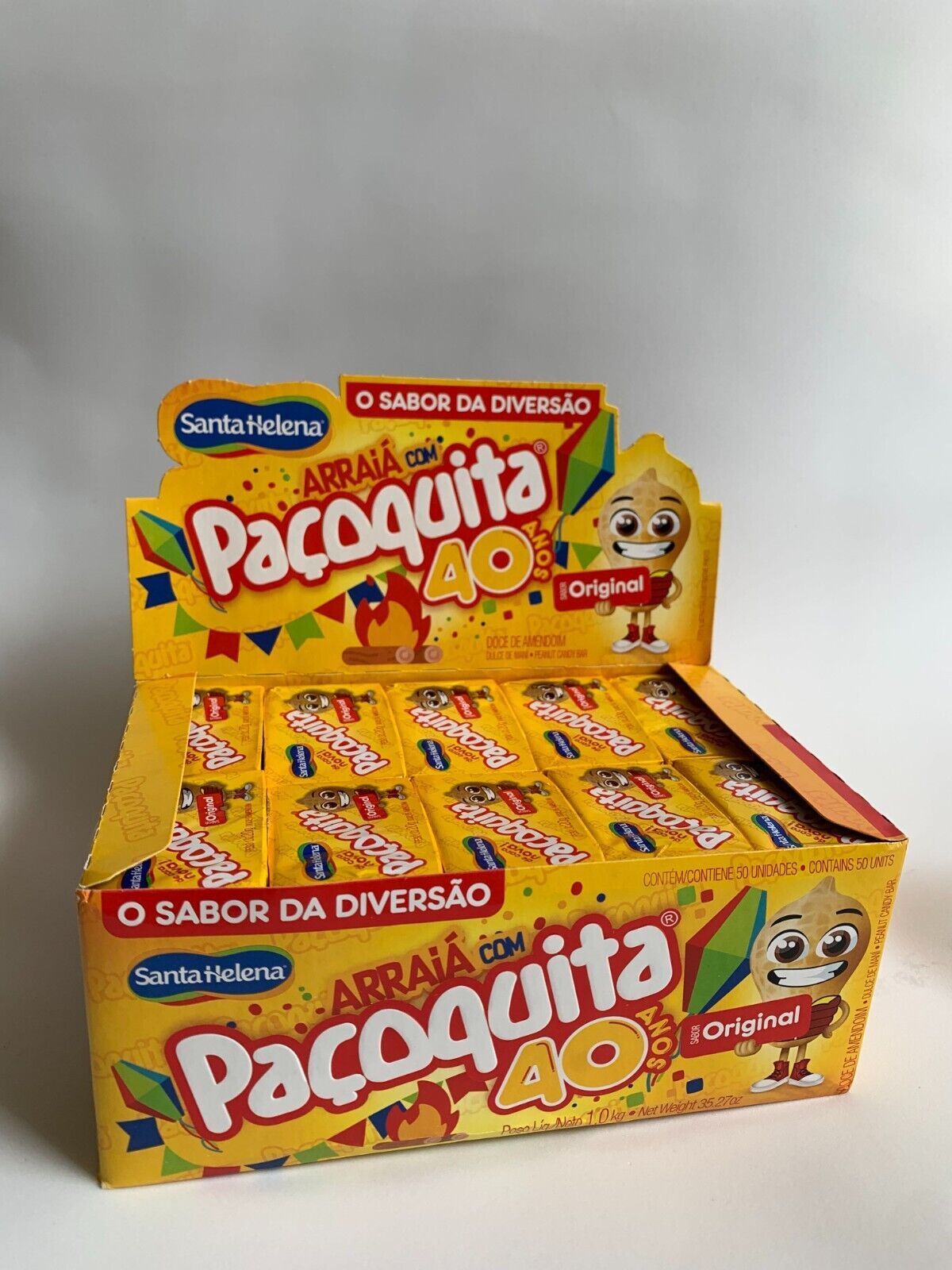 50 units Pacoquita Sweet Ground Peanut Box with 2.20 lb Brazilian ...