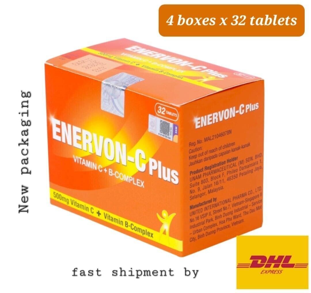 4X32 Tablets ENERVON-C Plus Vitamin B-Complex with 500mg Vitamin C ...