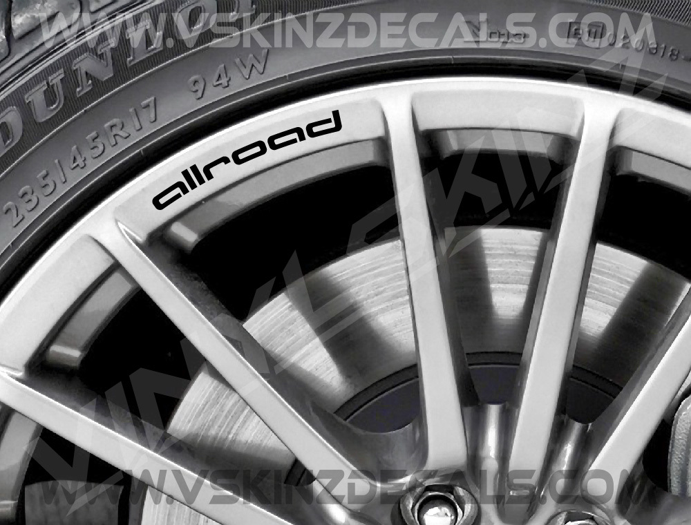 Audi Allroad Logo Premium Cast Wheel Rim Decals Kit Stickers Quattro S ...