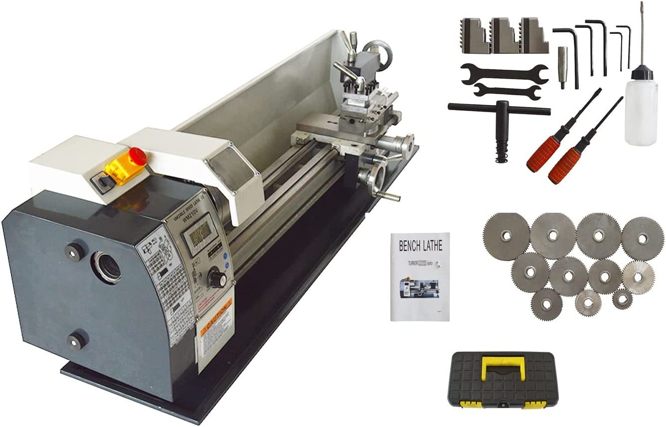 WM210V Precision Metal Bench Lathe 8x32inch 900W 8-44T.P.I Inch Thread ...