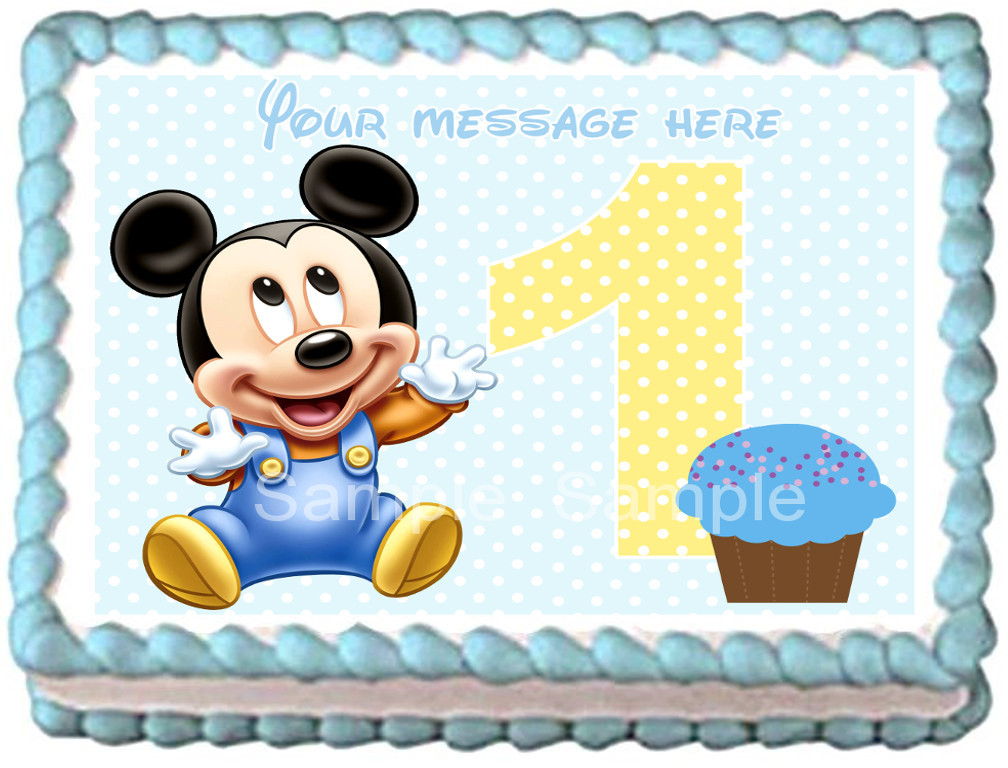 BABY MICKEY MOUSE Image Edible cake topper decoration - Candles & Cake ...