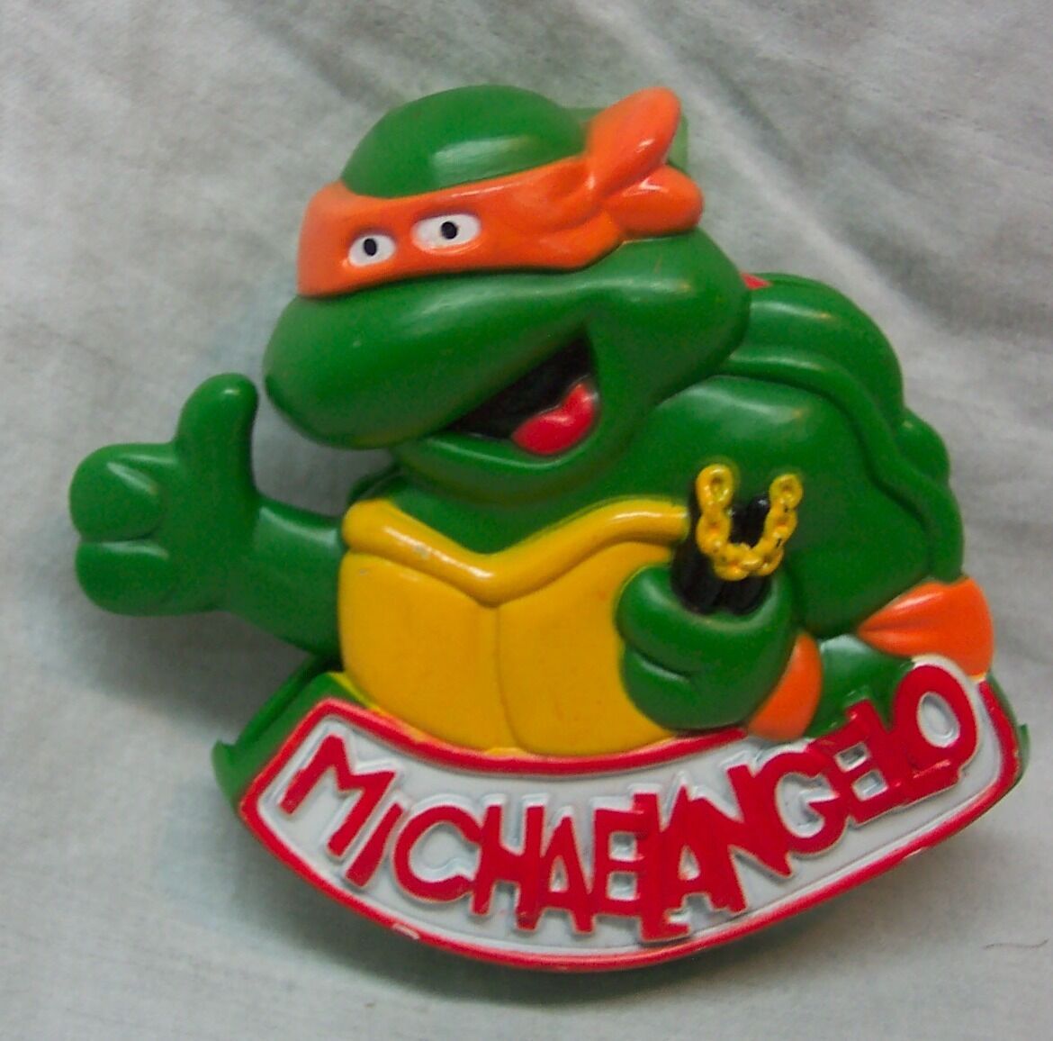 1989 VINTAGE TEENAGE MUTANT NINJA TURTLES MICHAELANGELO TURTLE Plastic ...