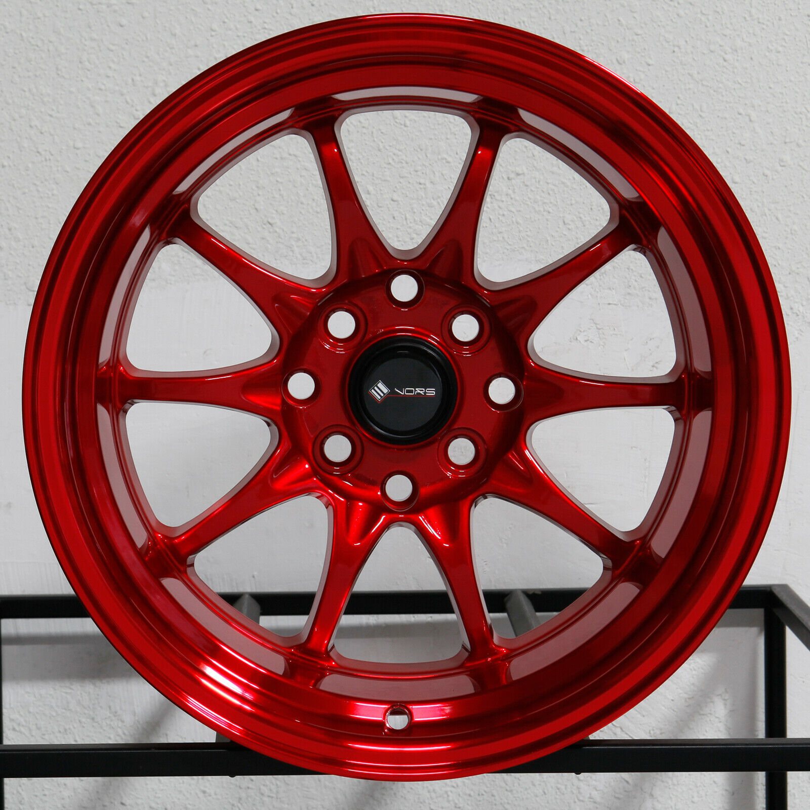 15x9 Vors TR3 4x100/4x114.3 0 Candy Red Wheels Rims Set(4) - Wheels