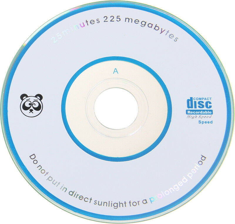 10x Blank Mini 8CM CD-R Small Disc Pocket Size Panda (24x 25min 225MB ...