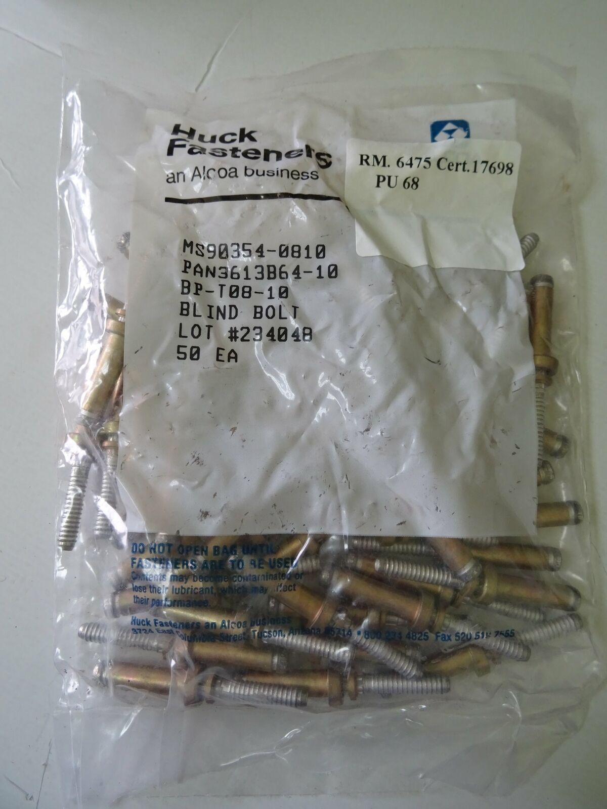 BLIND BOLT MS90354-0810 / 1911 SCREWS - Screws & Bolts