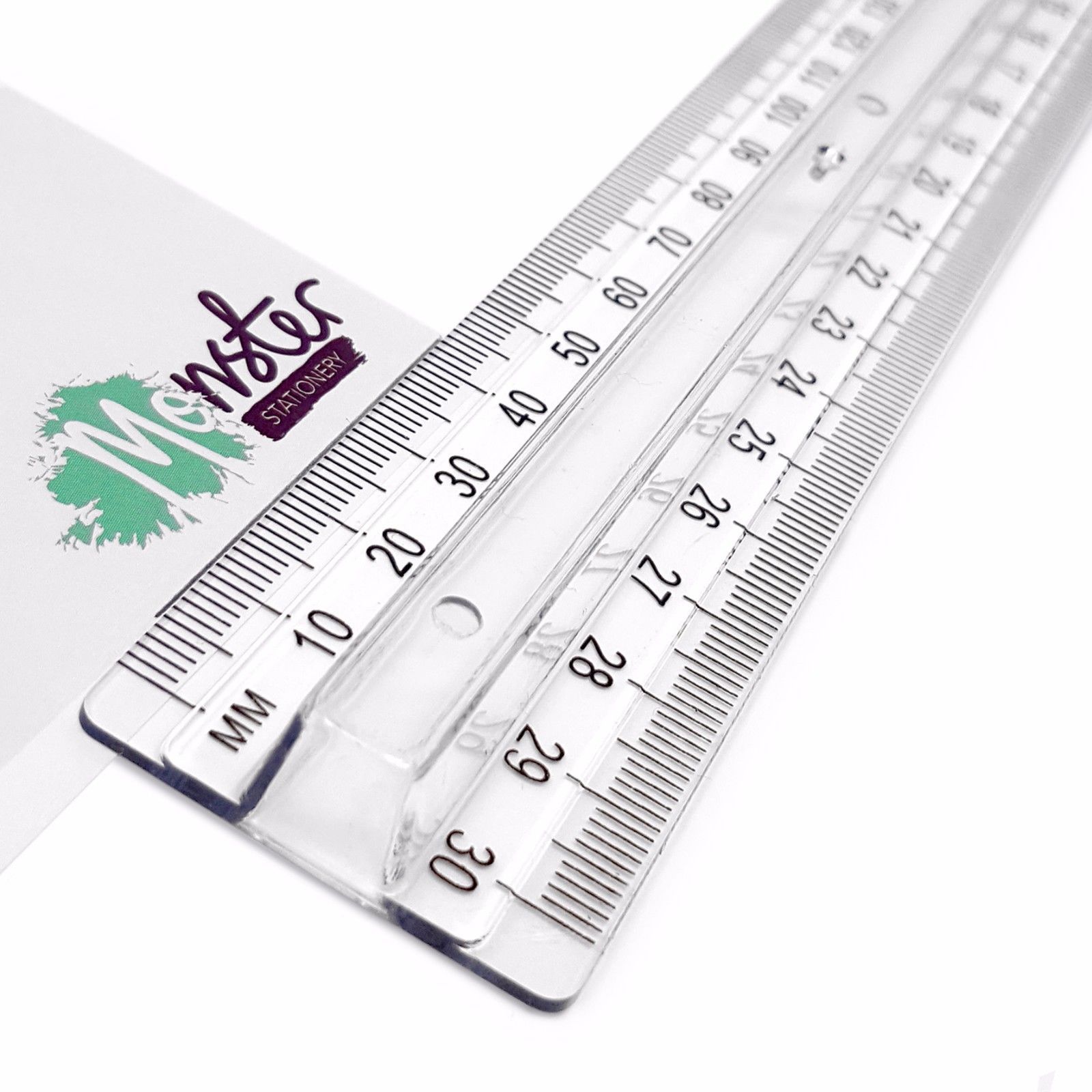 30cm/12" Clear Ruler - Raised Finger Grip Ruler By Monster - Class Pack ...