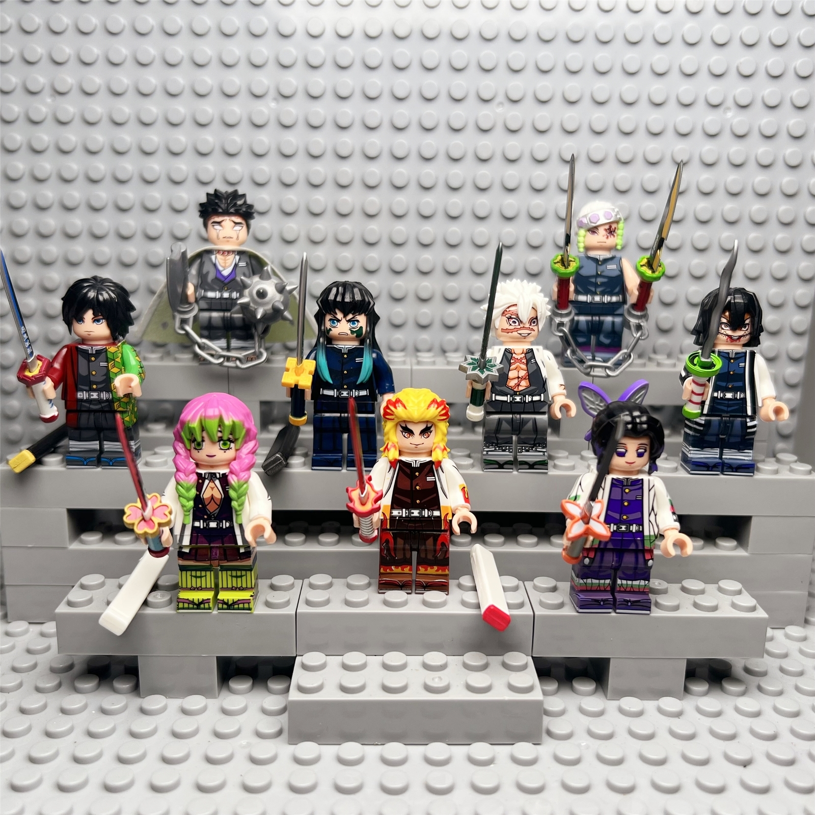 Demon Slayer Hashira Custom Minifigures Lot of 9 - Building Toy Accessories