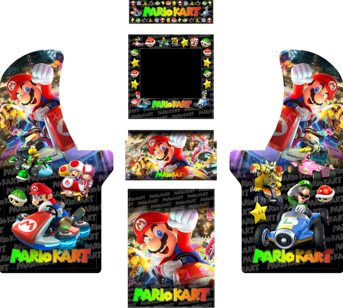ARCADE1UP, ARCADE 1UP Mario Kart Arcade graphics side art-Digital ...