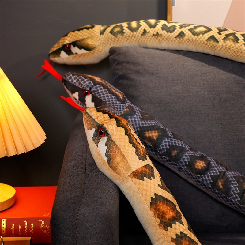 Giant Snakes Plush Toy Simulation Long Golden Python Stuffed Snake ...