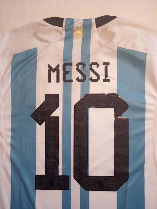 Lionel Messi Argentina World Cup 3 Star Stadium Home Long Sleeve Soccer ...