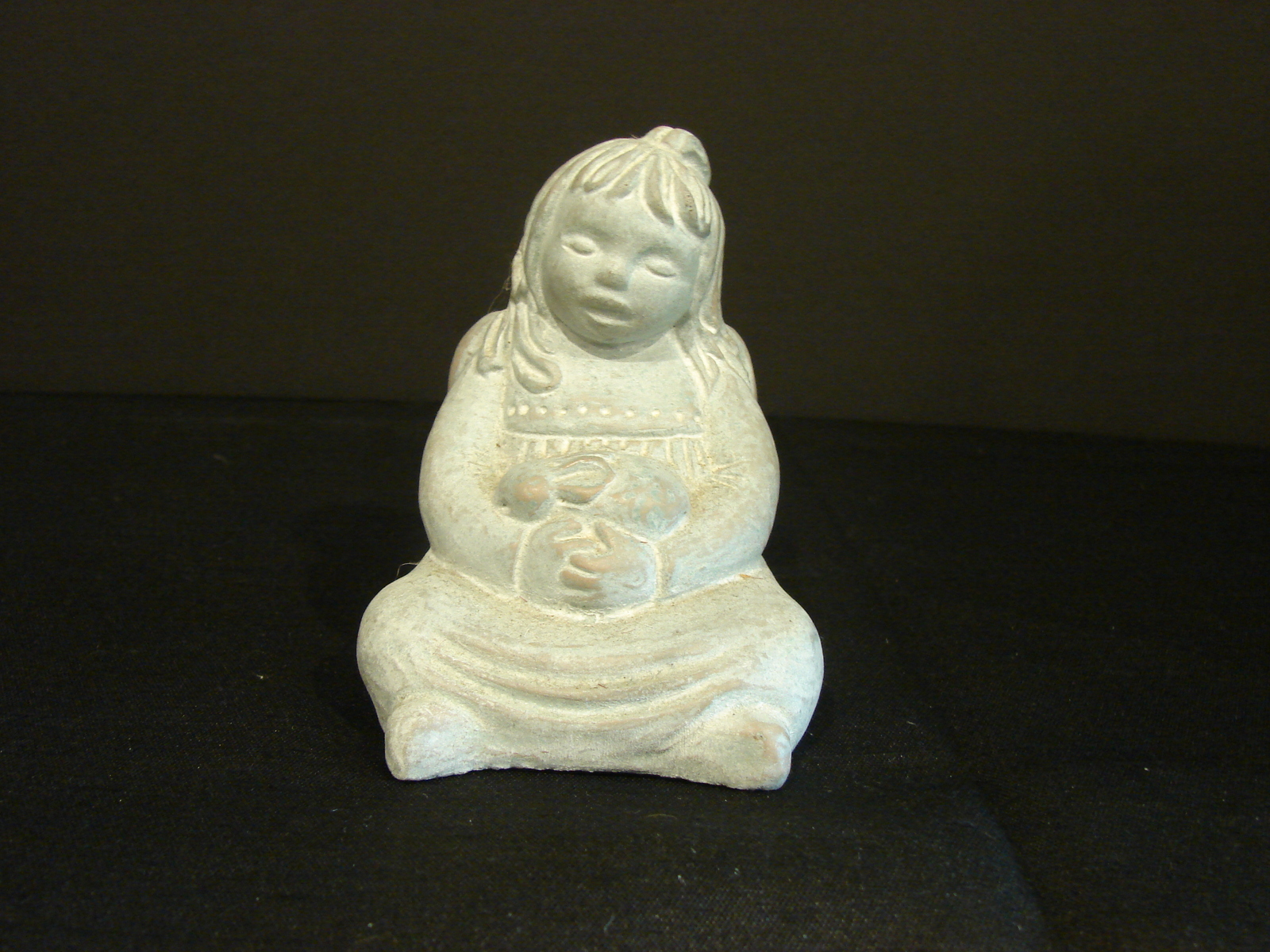 Isabel Bloom Girl Angel Holds Rabbit Figurine 1995 Signed - Angels Isabel Bloom Girl Angel Holds Rabbit Figurine 1995 Signed - Angels