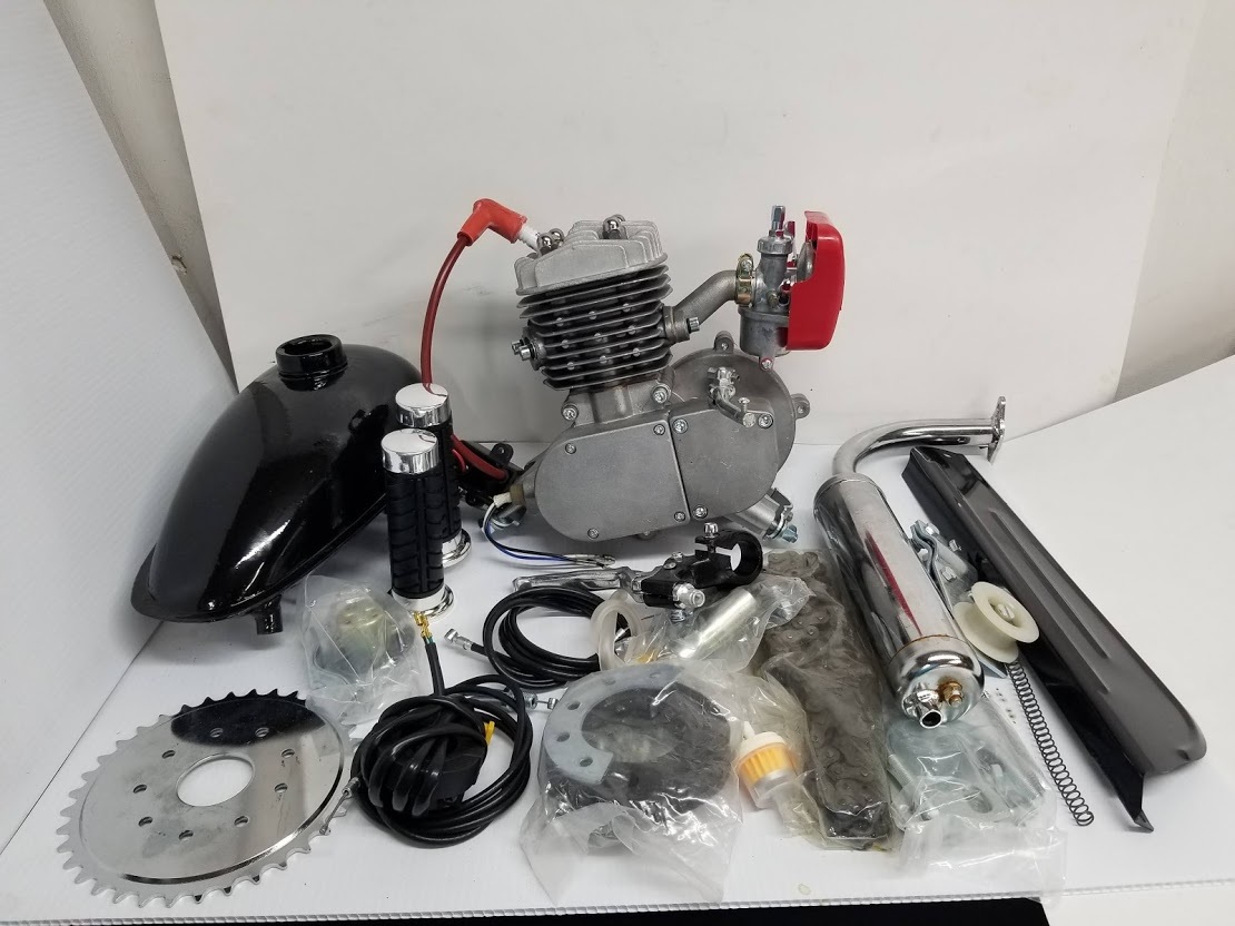 PK80 4 HP 80CC Bicycle Engine Kit Silver Factory Ported G4 Cylinder ...