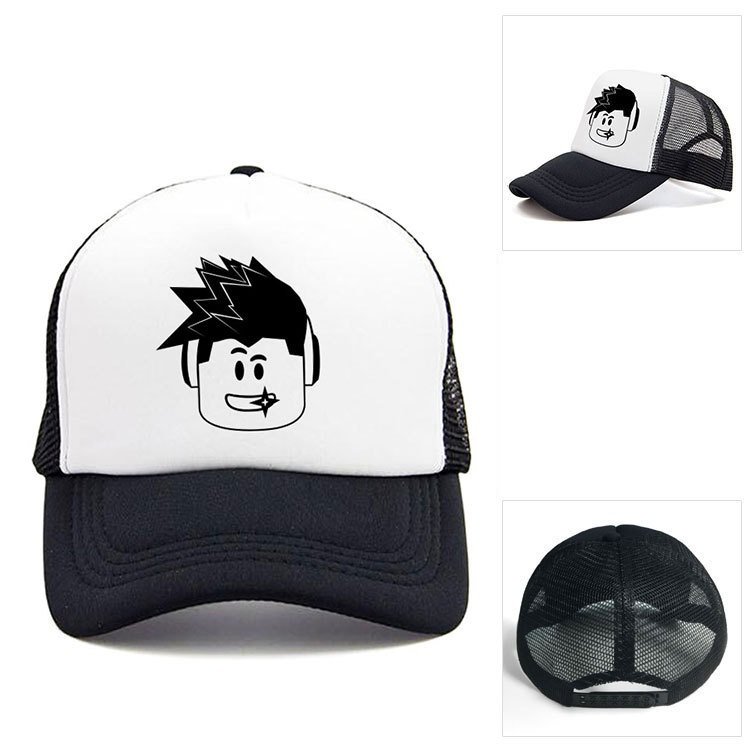 Roblox Theme Classic Series White Baseball Cap Mesh Cap Head Logo - Hats