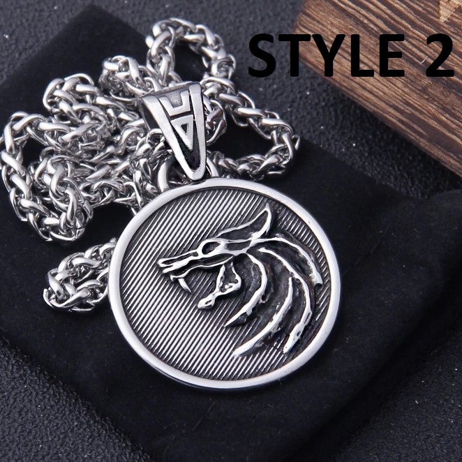 The Witcher Geralt of Rivia Medallion Necklace White Wolf Medallion ...