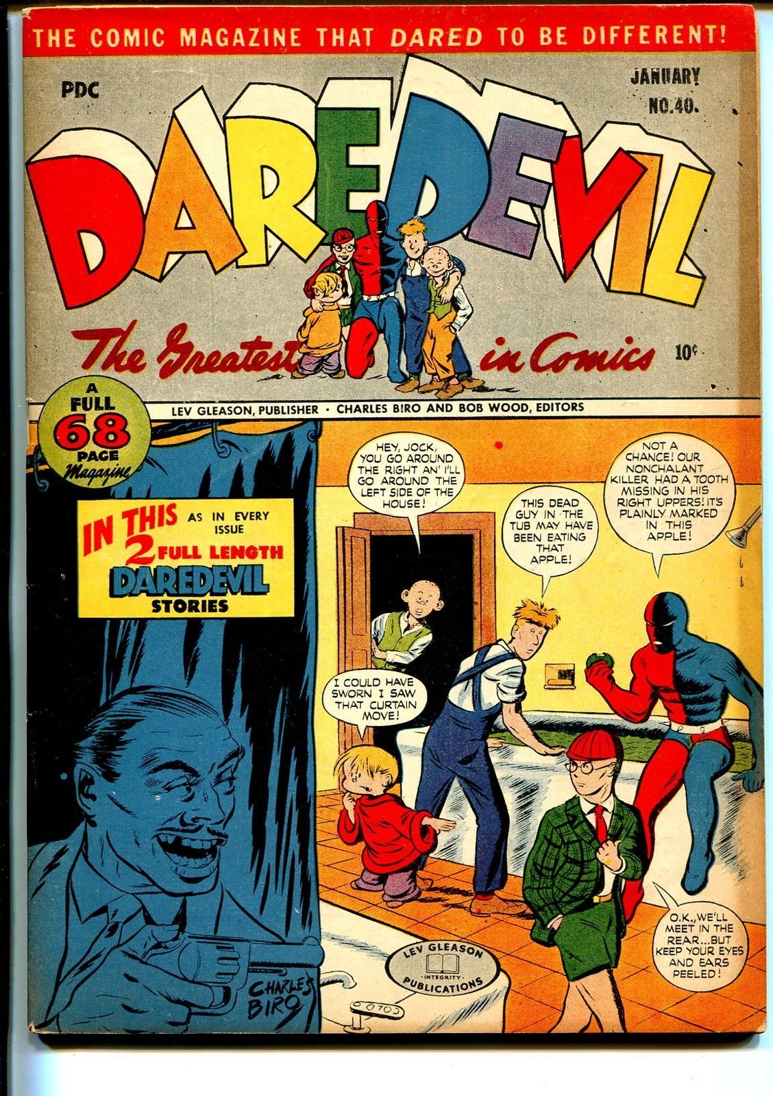 Daredevil #40 1947-Lev Gleason-2 Superhero stories-Charles Biro photo ...
