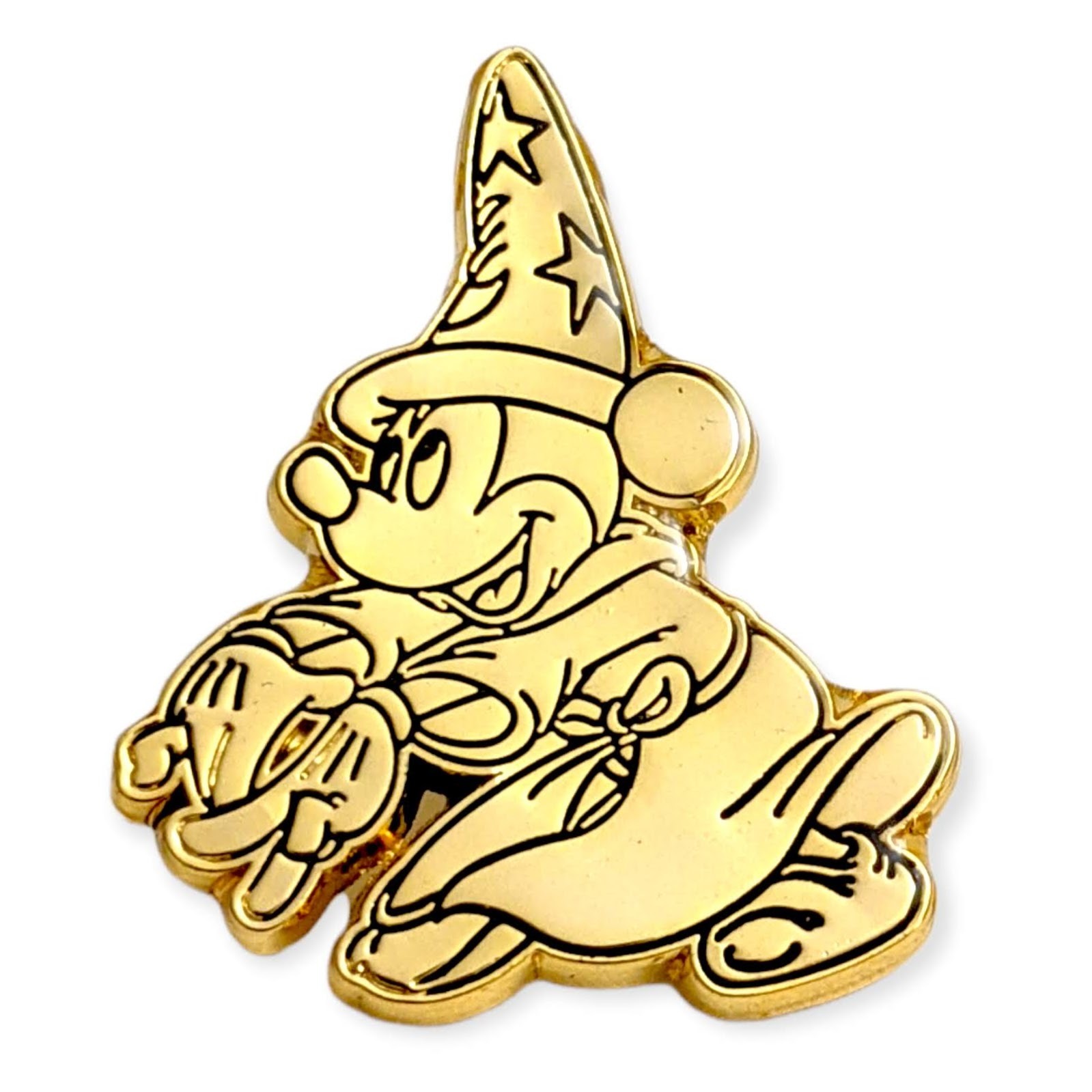 Fantasia Disney True Original Mickey Pin: Gold Sorcerer Mickey Bowing ...
