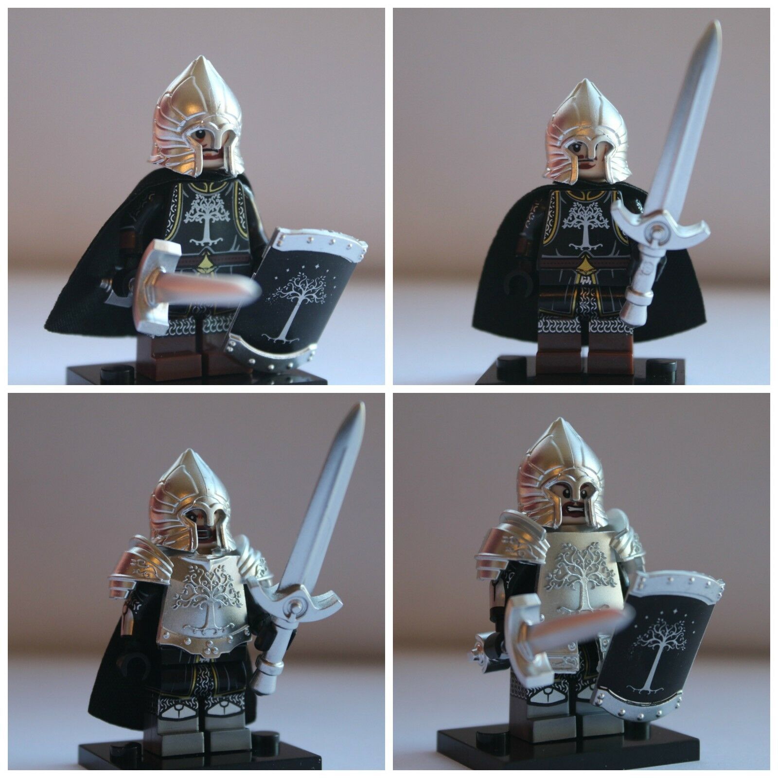 4pcs The Lord Of The Rings Gondor Soldiers Gondorian Army Custom ...
