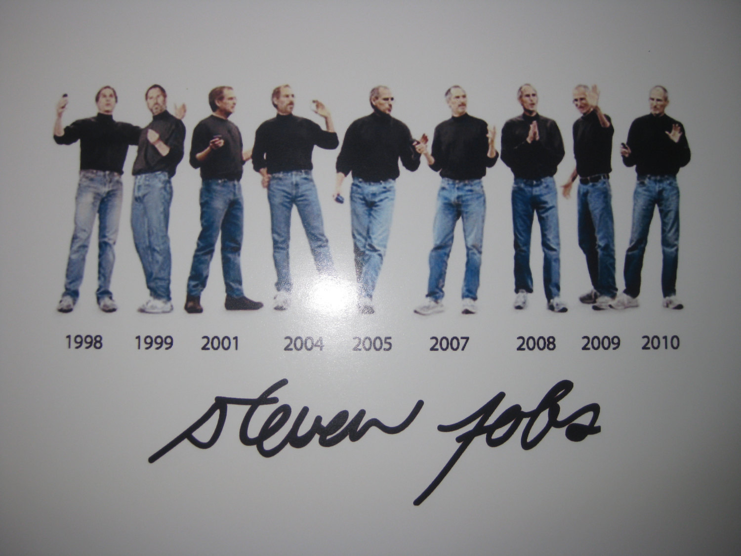 Steve Jobs Signed Photo Steven 1998 to 2010 8x10 Autographed Signature ...