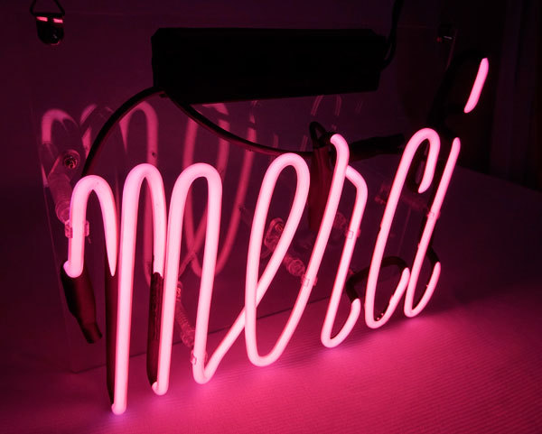 Merci Thank You Neon Sign 11" x 8" - Other Collectible Lighting