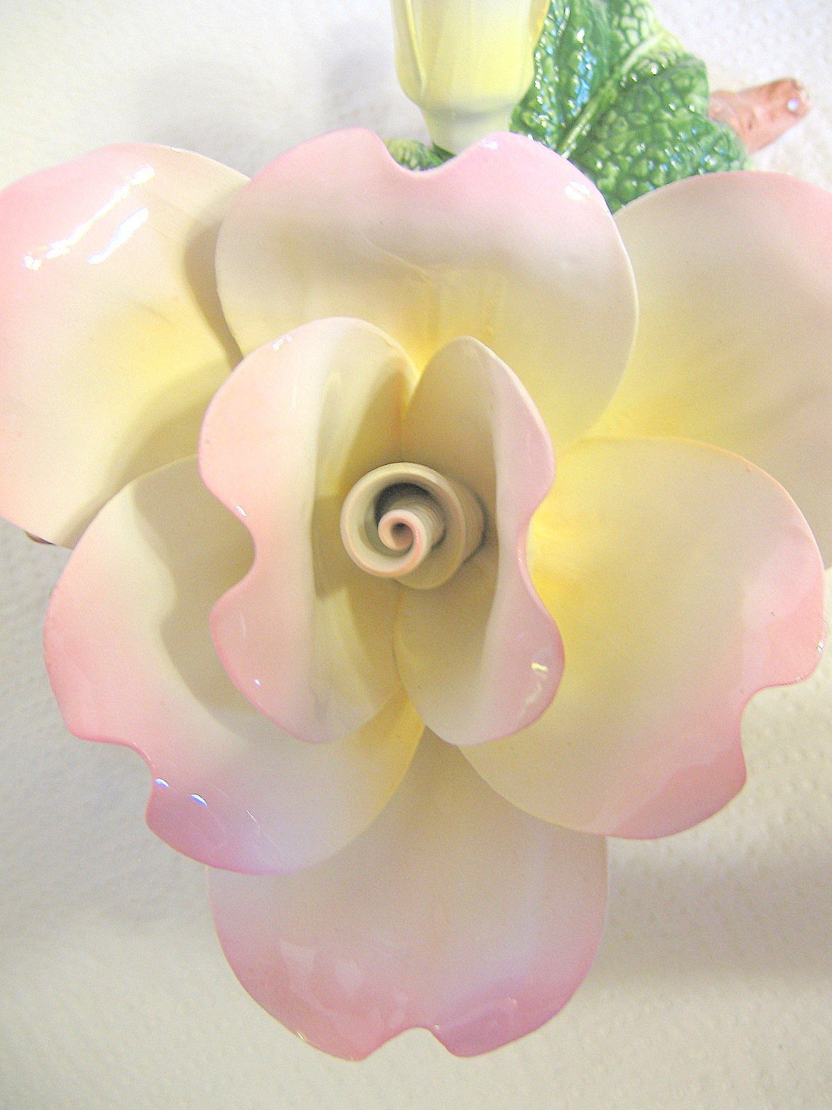 Large Ceramic Peace Rose Figurine - Art