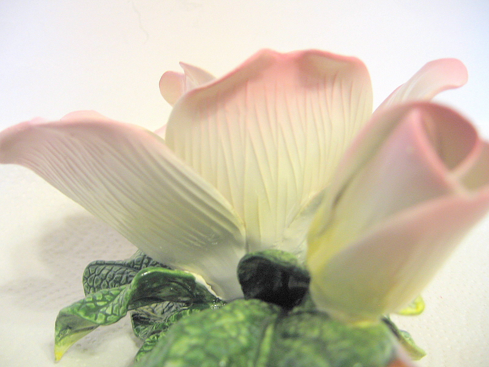 Large Ceramic Peace Rose Figurine - Art