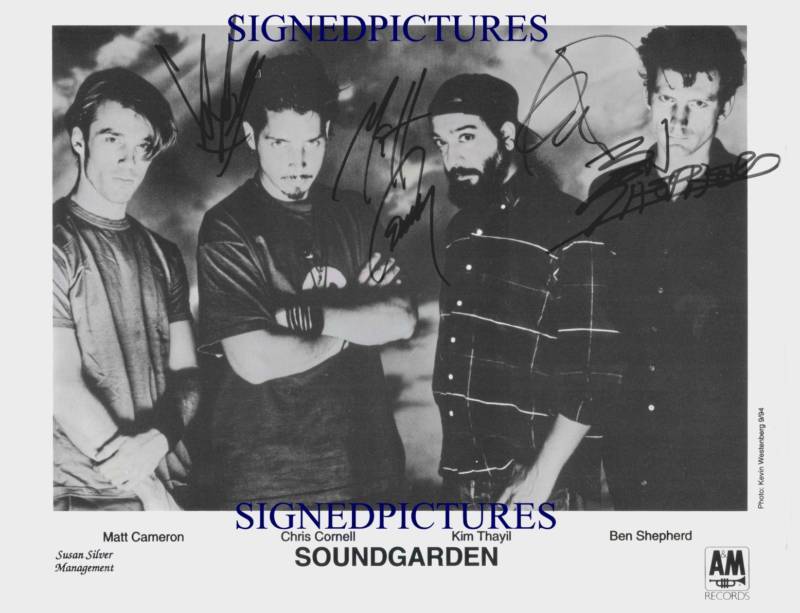 SOUNDGARDEN GROUP BAND AUTOGRAPHED 8x10 RP PHOTO ALL 4 OUTSHINED ...