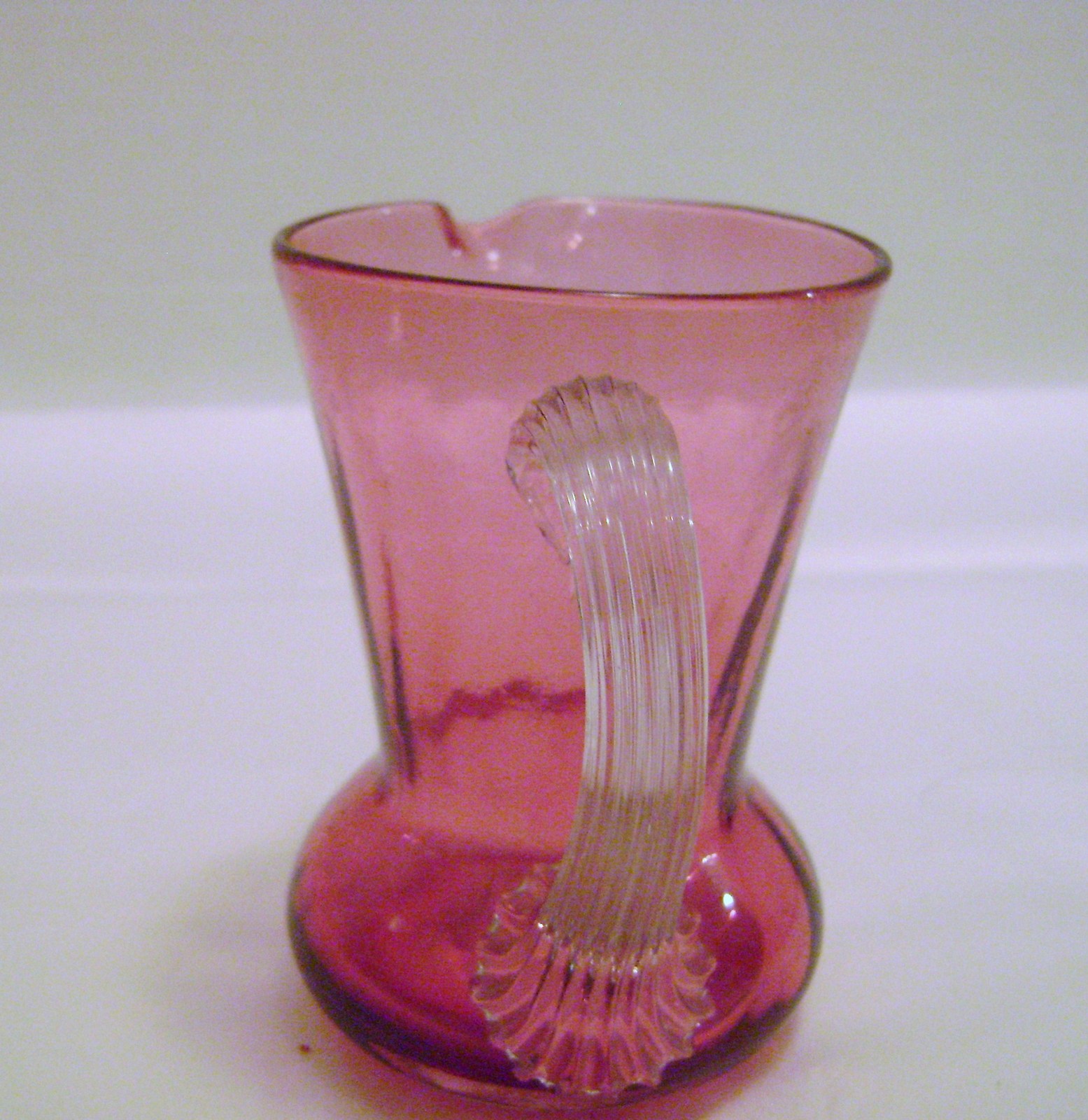 Vintage Pilgrim Glass Cranberry Pitcher with Applied Handle - Pottery ...
