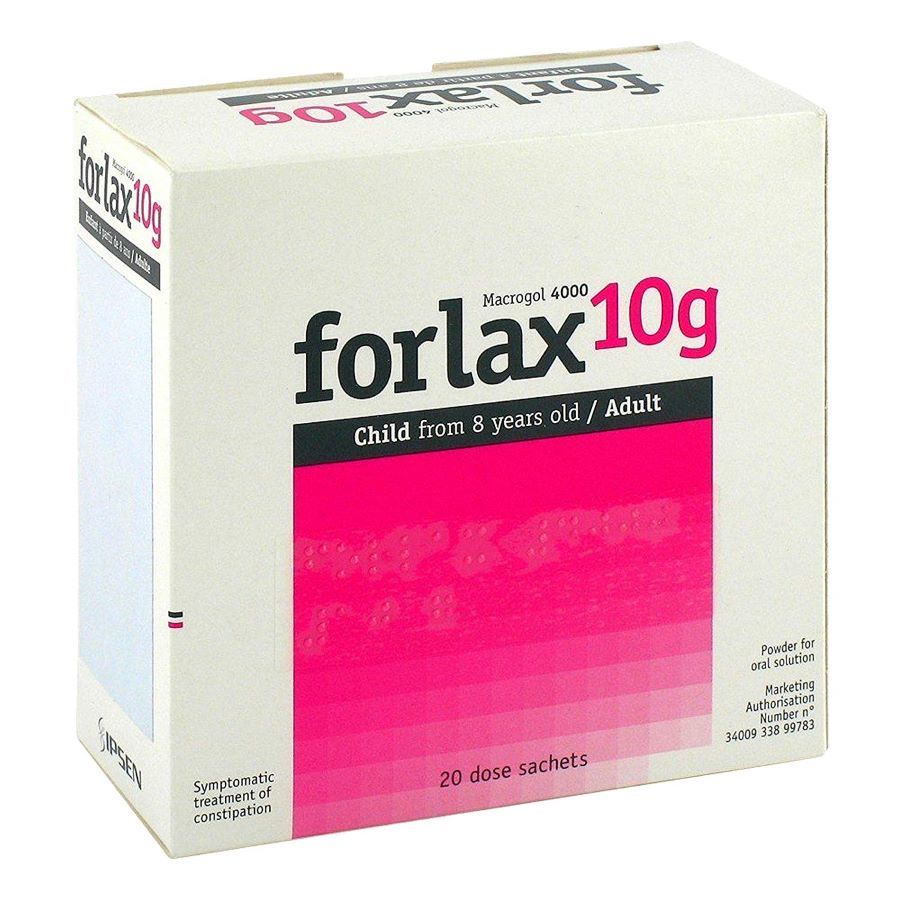 Forlax Treatment Of Constipation Macrogol 4000 Laxative 20 Sachets ...