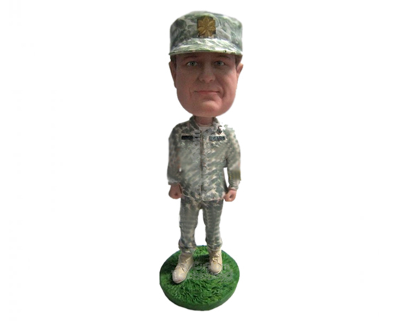 Custom Bobblehead Senior Army Officer In Army Uniform With Heavy Boots ...
