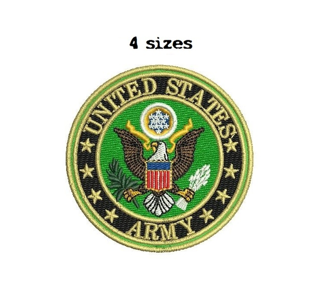 US Army 4 sizes Digitized filled machine embroidery design Digital ...