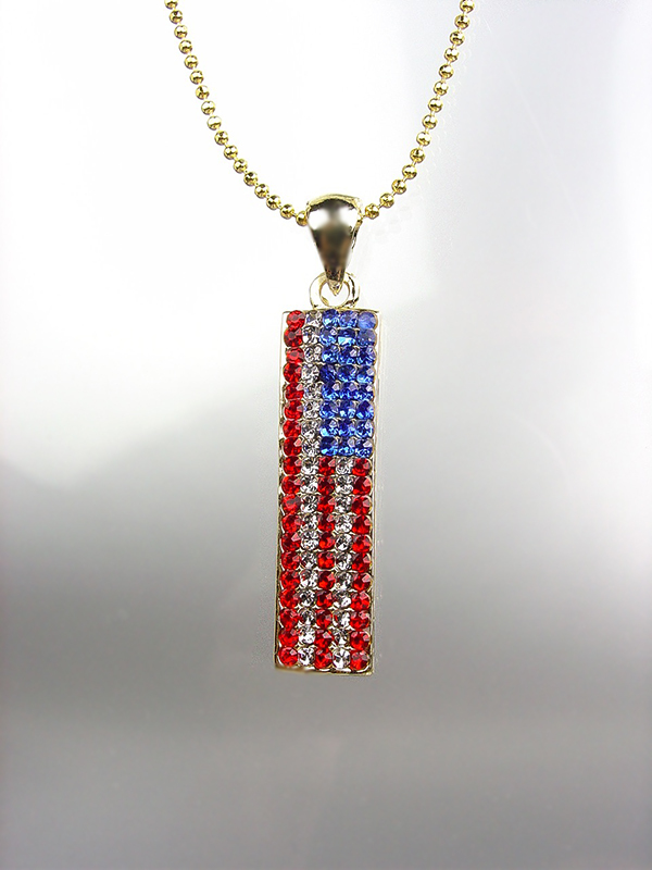 Gold Red White Blue Swarovski Crystals Patriotic USA American Flag ...