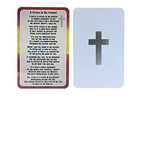 Cross in My Pocket Stainless Steel Prayer Card Set of 2 - Office Supplies
