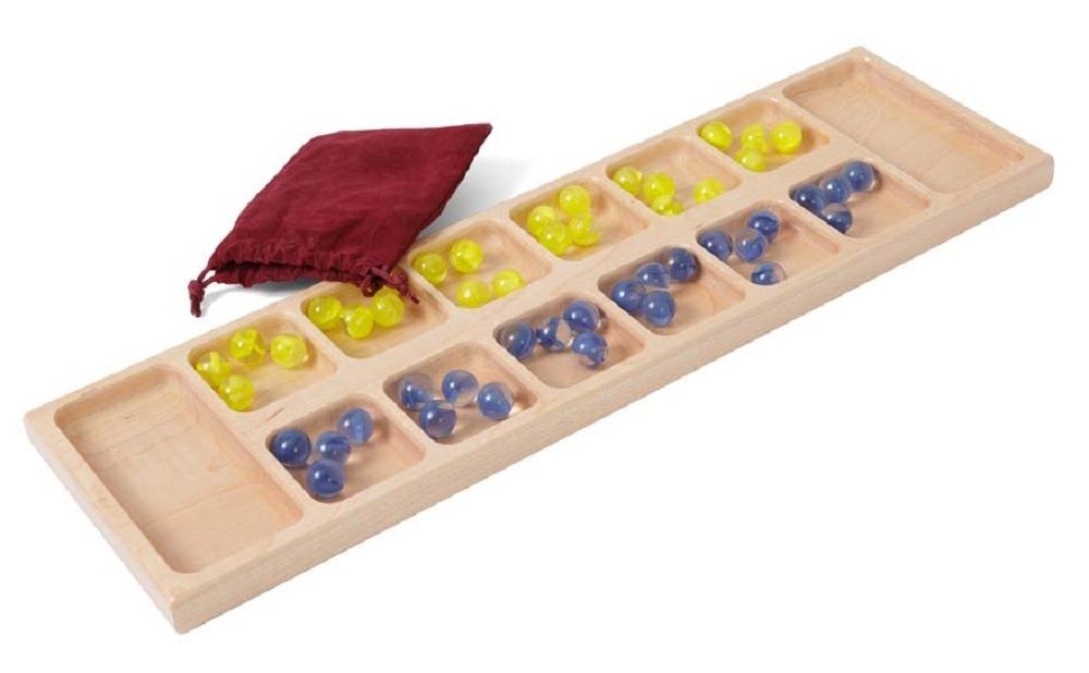 MANCALA GAME BOARD - Amish Handmade Solid Maple with Marbles and ...