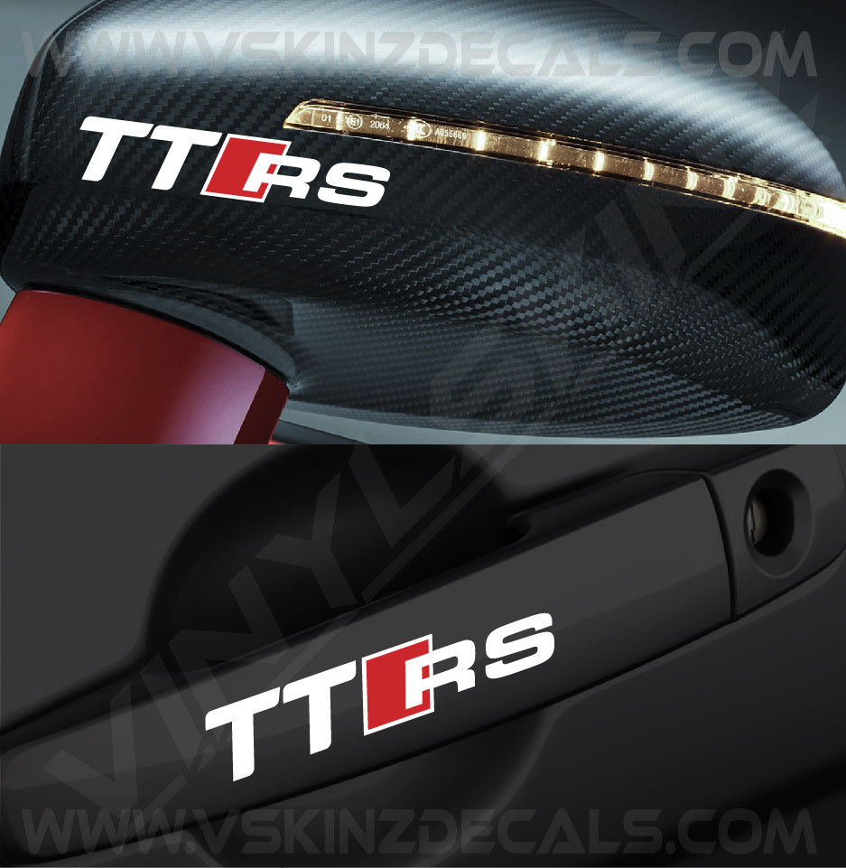 Audi TTRS Logo Premium Cast Mirror / Handle Decals Kit Stickers TT RS ...